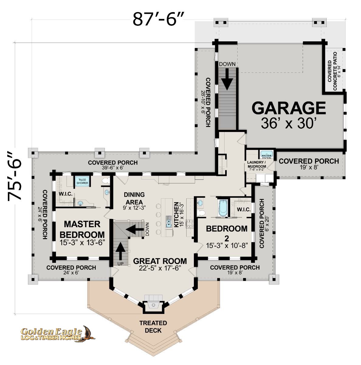 Custom Log And Timber Home 2124AL by Golden Eagle Log & Timber Homes