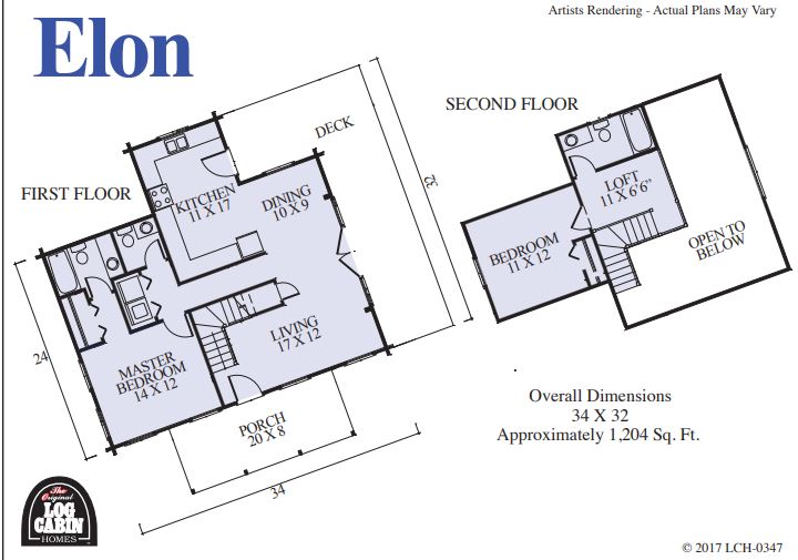 The Elon Log Home Floor Plan by Original Log Cabin Homes